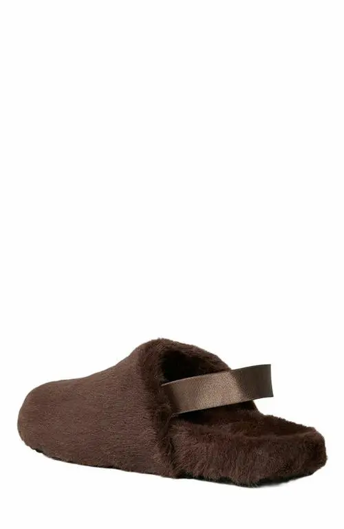 WeWoreWhat Faux Fur Slipper - Chestnut