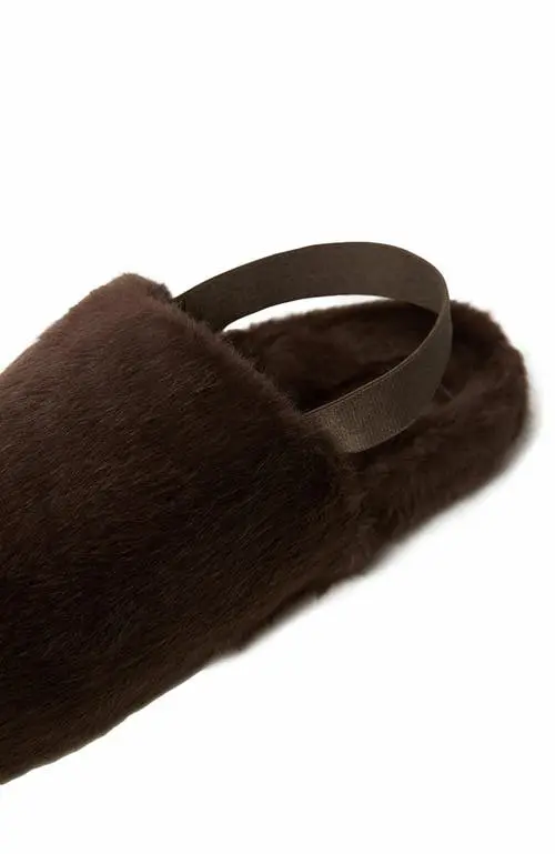 WeWoreWhat Faux Fur Slipper - Chestnut