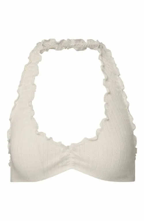 WeWoreWhat Ruffle Halter Bra - Ivory
