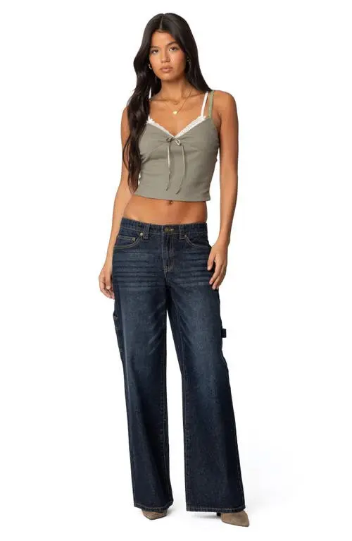 EDIKTED Lace Trim Camisole - Olive