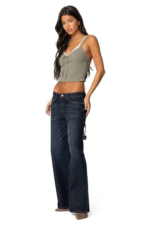 EDIKTED Lace Trim Camisole - Olive