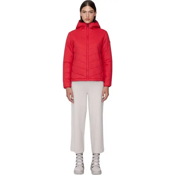 QUARTZ CO. Camila Lightweight Hooded Insulated Jacket - Fiery Red