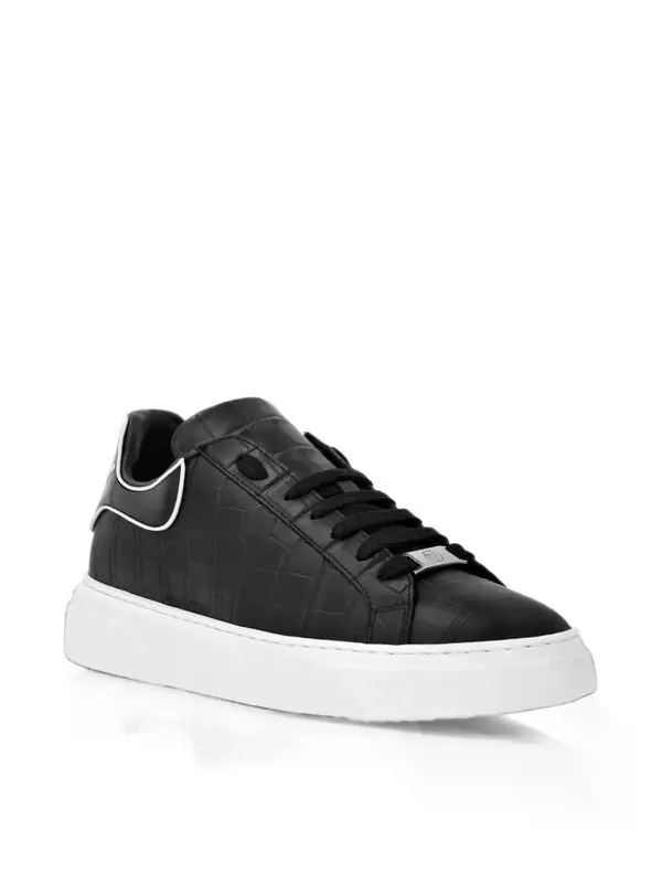 Philipp Plein Crocco Big Bang Runner Sneakers - Black