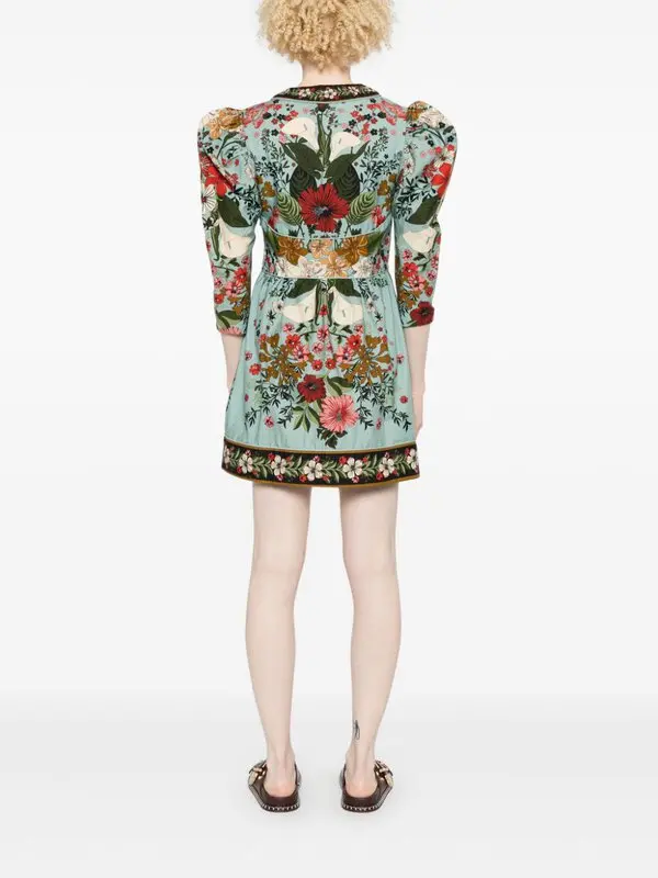 farm rio blue beauty bouquet mini dress Farm Rio Women's Beauty Bouquet Mini Dress