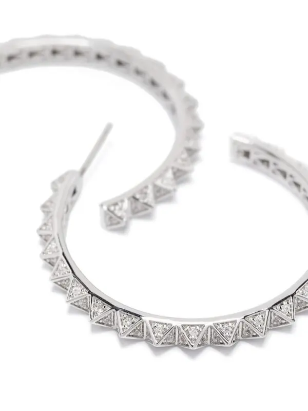 Eddie Borgo Pavé Pyramid Hoop Earrings - Silver