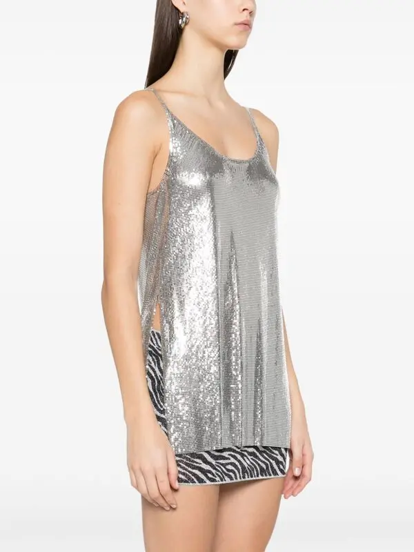 Rabanne Mesh Tank Top - Silver