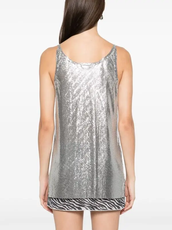 Rabanne Mesh Tank Top - Silver