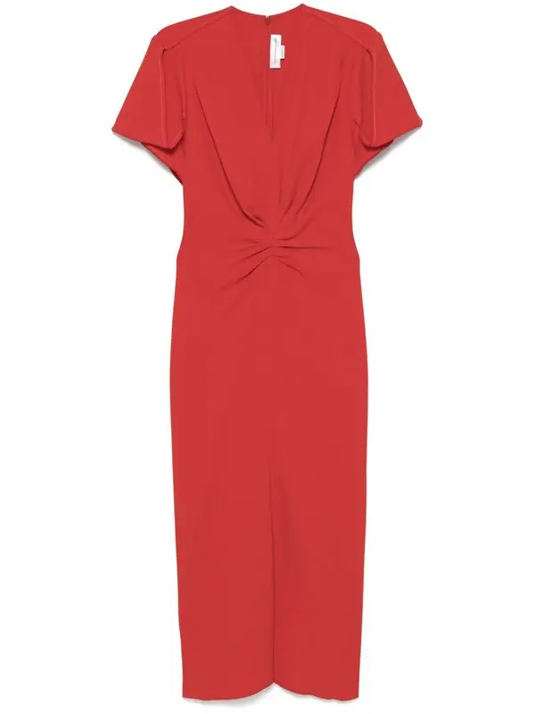 Victoria Beckham Cady Maxi Dress - Tomato