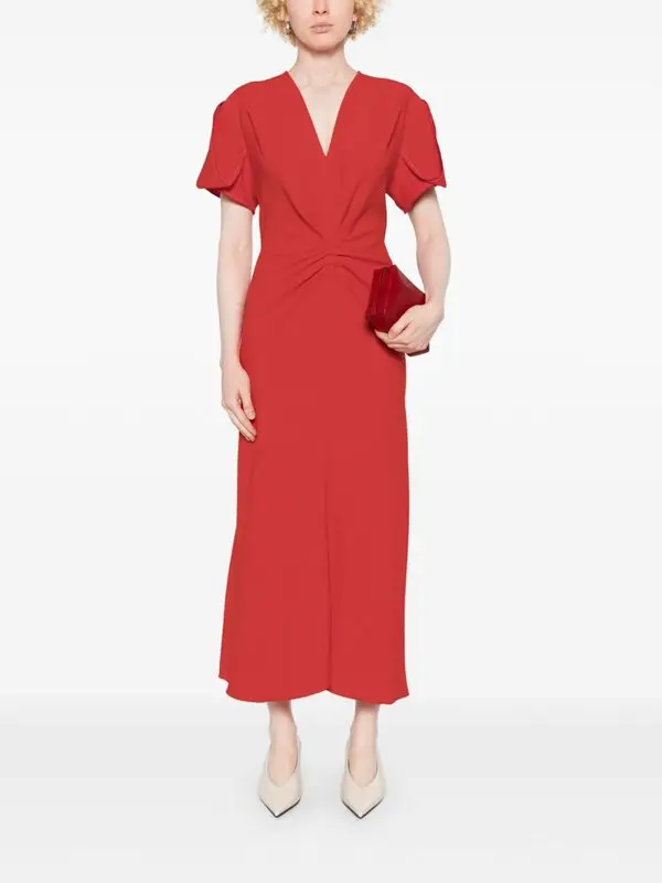 Victoria Beckham Cady Maxi Dress - Tomato