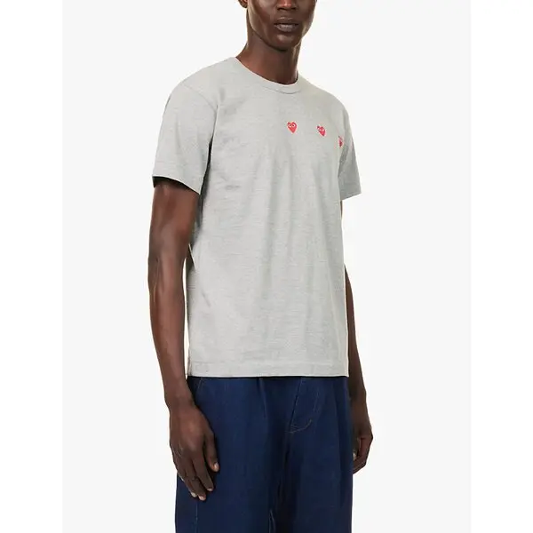 Play Comme Des Garcon Graphic-pattern Short-sleeve Cotton-jersey T-shirt