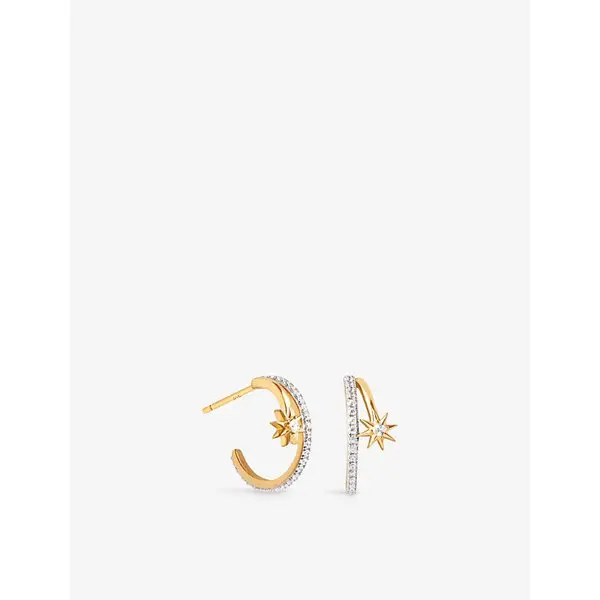 ASTRID & MIYU Cosmic Illusion Rhodium-plated Hoop Earrings - 18ctgoldplatedsilver