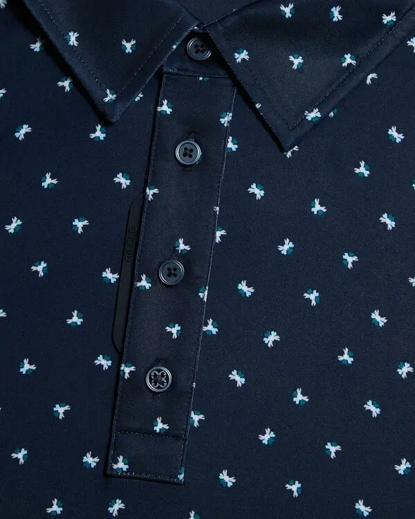 G/fore Geometric Floral Tech Jersey Polo Shirt