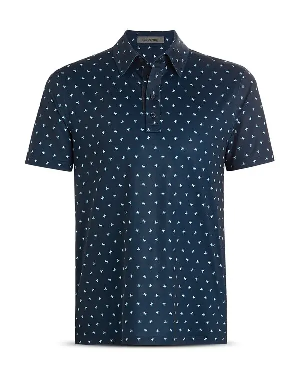 G/fore Geometric Floral Tech Jersey Polo Shirt