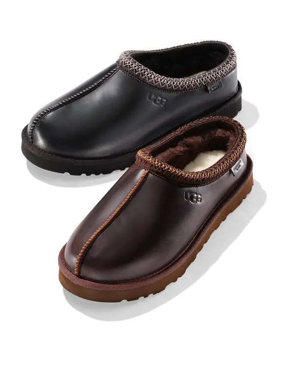 UGG Tasman Leather Slippers - Black