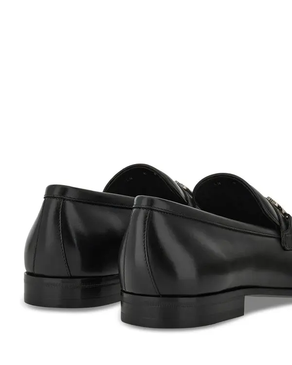 FERRAGAMO Balty Gancini Leather Loafers - Black