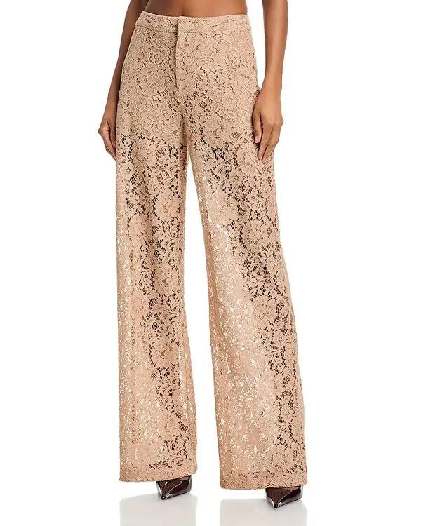 L'Agence Livvy Lace Straight Leg Trousers - Cappuccino