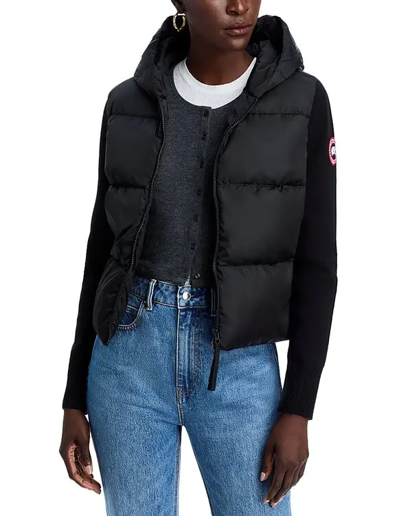 Canada Goose Hybridge Quilted Knit Hoody Jacket - Black