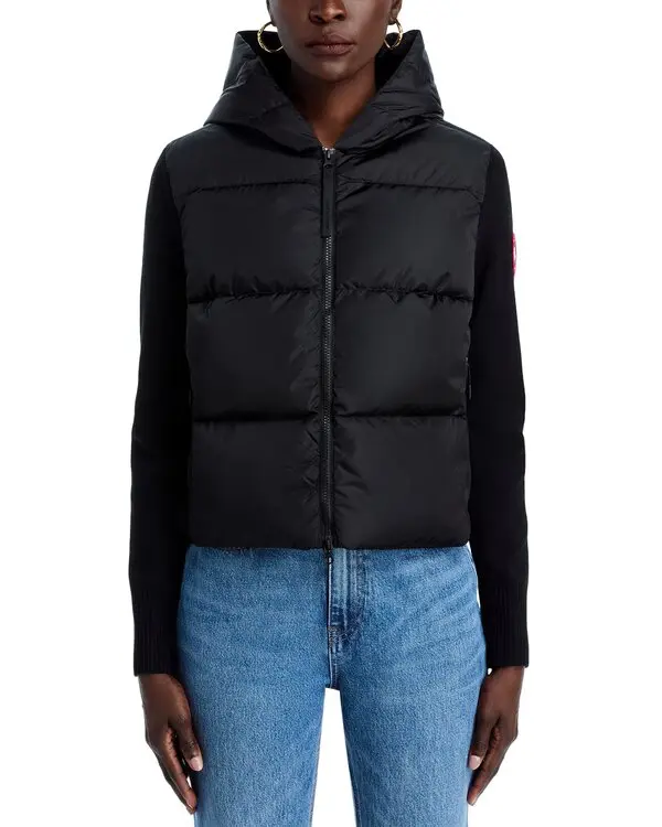 Canada Goose Hybridge Quilted Knit Hoody Jacket - Black