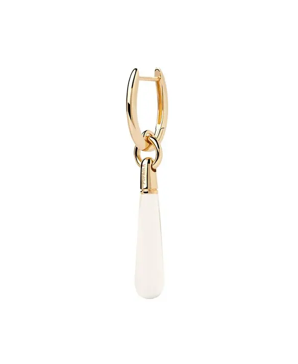 PDPAOLA Rock Crystal Jupiter Single Hoop Earring - White/gold