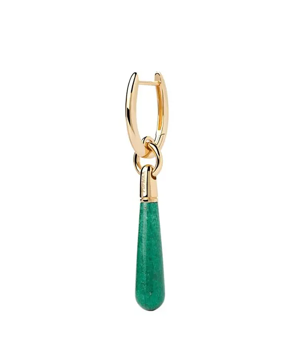 PDPAOLA Large Jupiter Single Hoop Earring - Green/gold