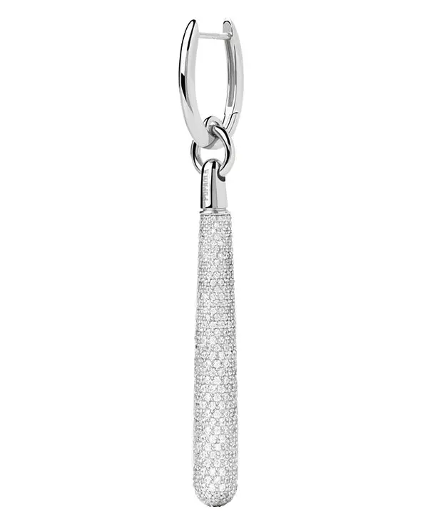 PDPAOLA Pave Supreme Jupiter Single Hoop Earring - Silver