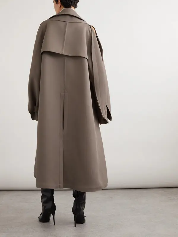 Alaïa Oversized Layered Wool-blend Twill Coat