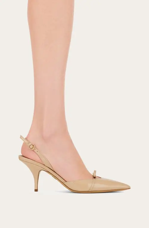 FERRAGAMO Gylla Slingback Pumps - Beige