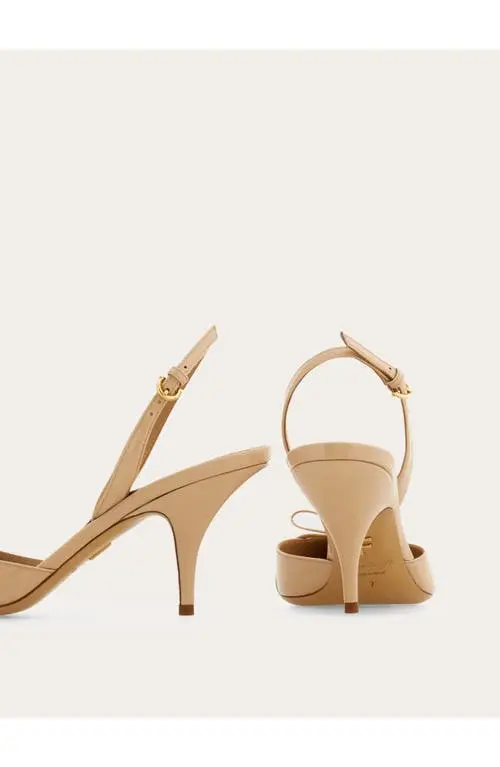 FERRAGAMO Gylla Slingback Pumps - Beige