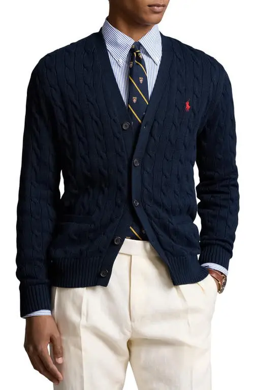 Polo Ralph Lauren Cable Cotton Cardigan - Blue