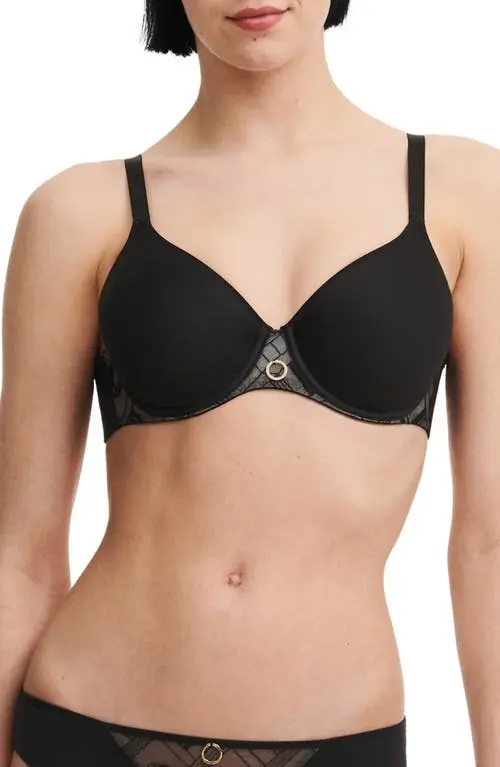 Chantelle Graphic Underwire Memory Foam T-shirt Bra - Black