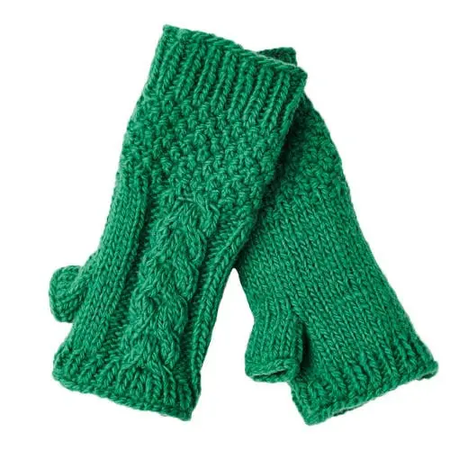 NIRVANNA DESIGNS Cable Handwarmers - Emerald