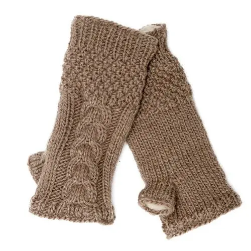 NIRVANNA DESIGNS Cable Handwarmers - Taupe