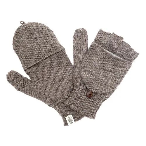 NIRVANNA DESIGNS Bryant Fingerless Gloves With Flap - Cocoa