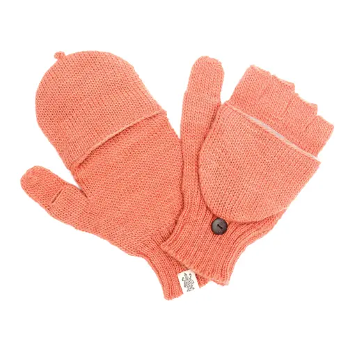 NIRVANNA DESIGNS Bryant Fingerless Gloves With Flap - Coral