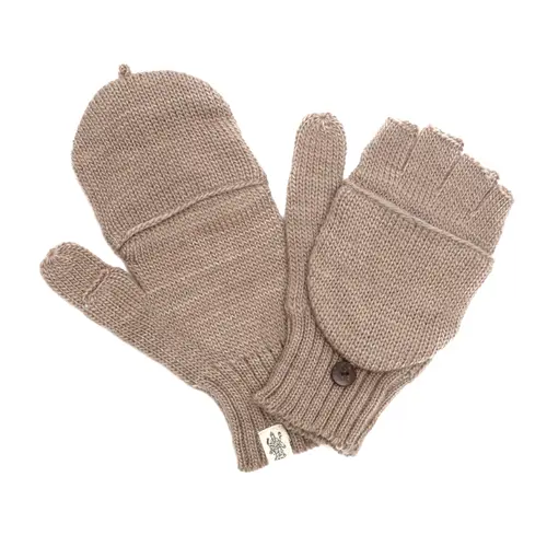 NIRVANNA DESIGNS Bryant Fingerless Gloves With Flap - Taupe