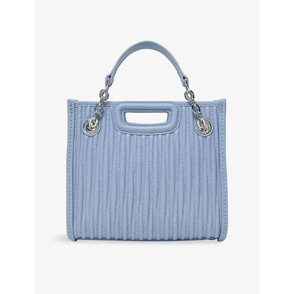 Maje Mini Leather Shoulder Bag - Blue Sky