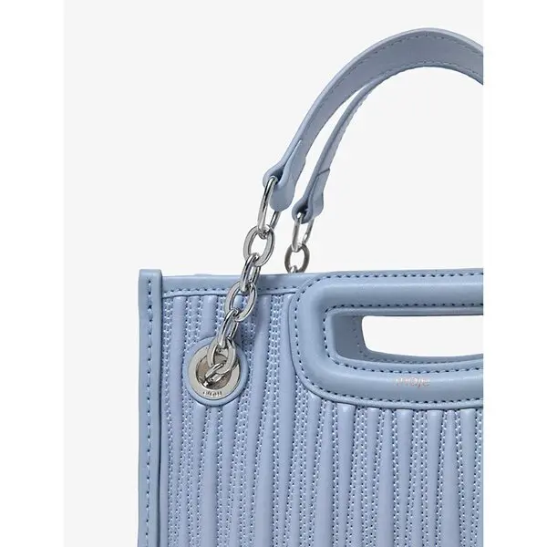 Maje Mini Leather Shoulder Bag - Blue Sky