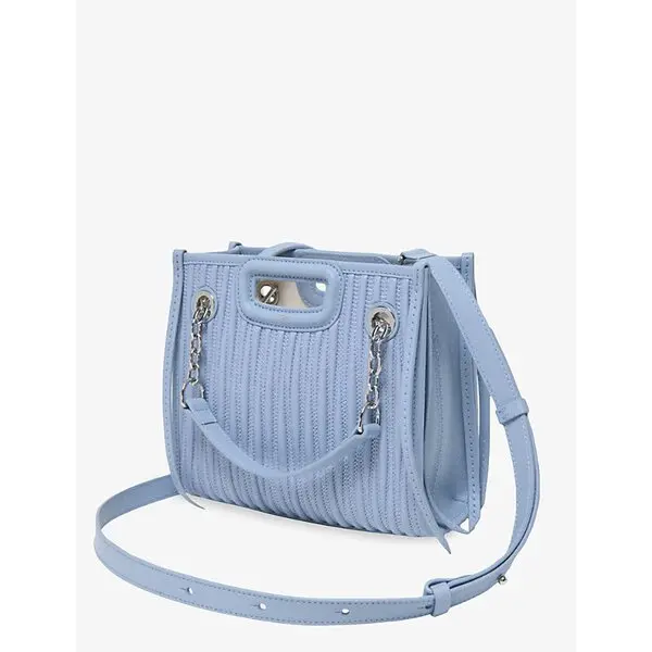 Maje Mini Leather Shoulder Bag - Blue Sky