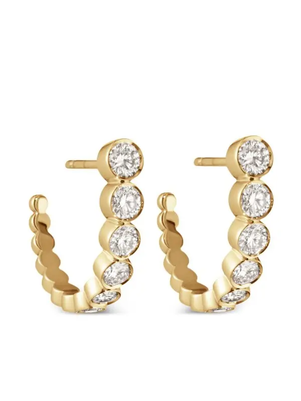 Sophie Bille Brahe 18kt Yellow Diamond Hoop Earrings - Gold