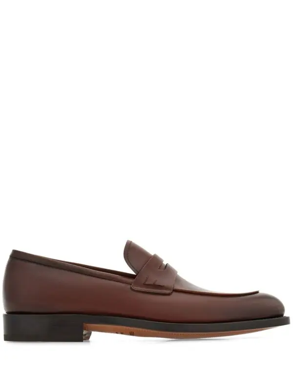 FERRAGAMO Tramezza Penny Loafers In Smooth Grain Leather