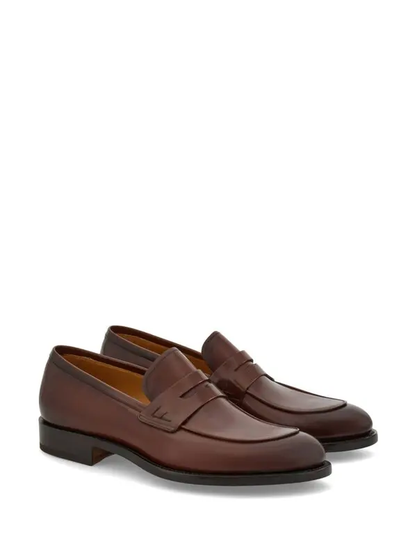 FERRAGAMO Tramezza Penny Loafers In Smooth Grain Leather