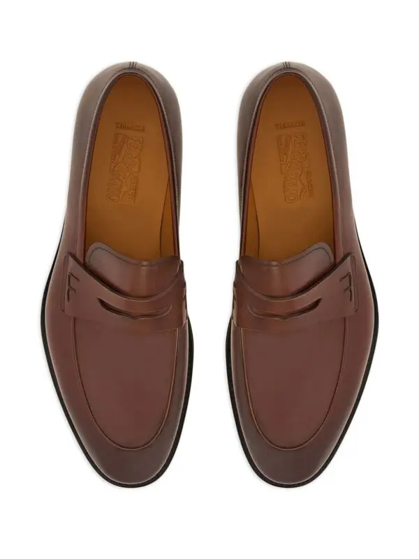 FERRAGAMO Tramezza Penny Loafers In Smooth Grain Leather