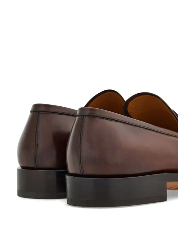 FERRAGAMO Tramezza Penny Loafers In Smooth Grain Leather