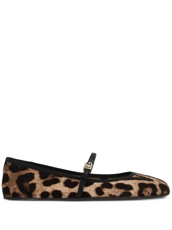 Dolce & Gabbana Logo-buckle Ballerinas - Brown