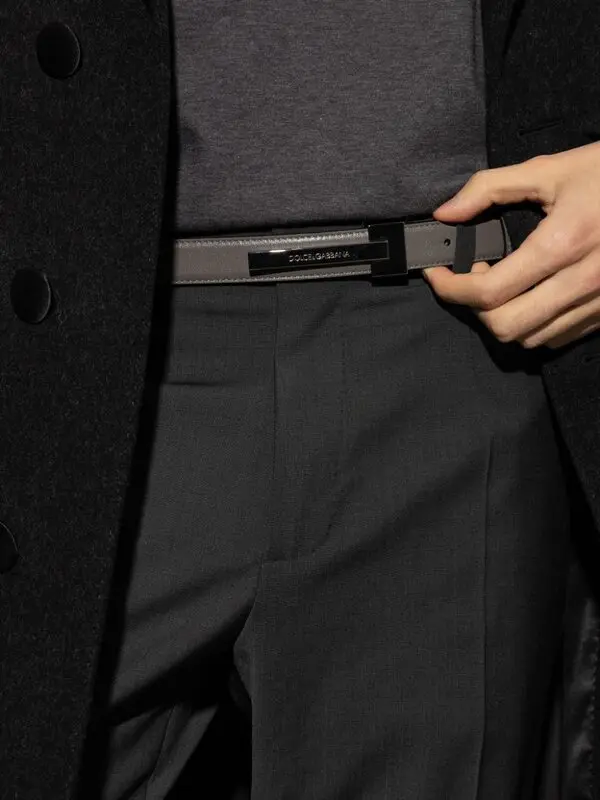 Dolce & Gabbana Leather Belt - Grey