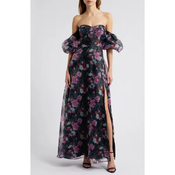 Lulus Floral Bustier Gown