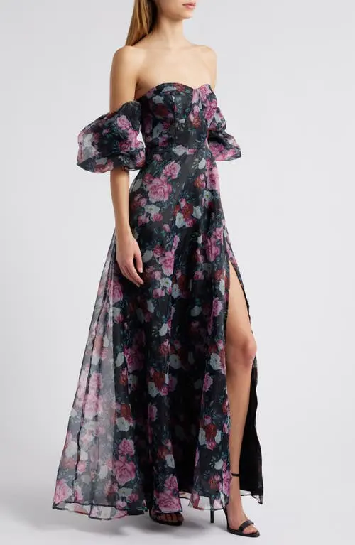 Lulus Floral Bustier Gown