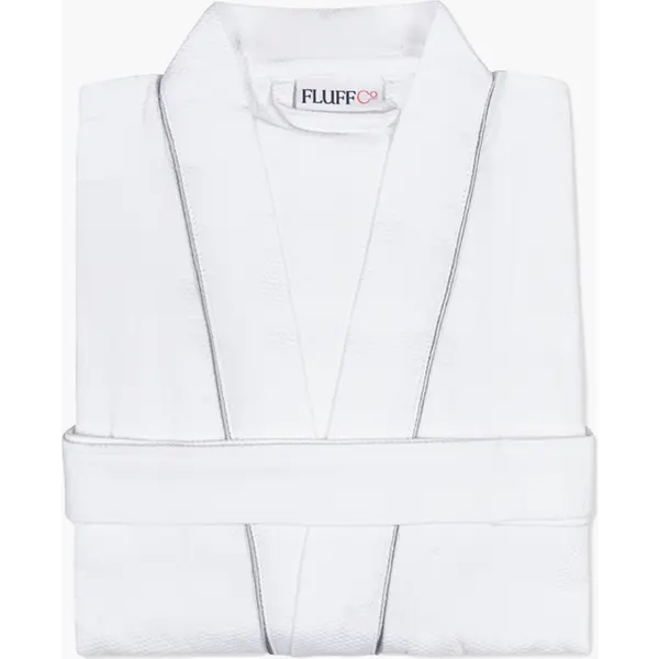 FLUFFCO | HOTEL COMFORT Hotel Waffle Robe - White