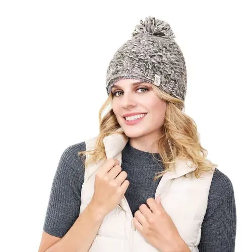 NIRVANNA DESIGNS Chunky Pom Beanie - Cocoa Combo