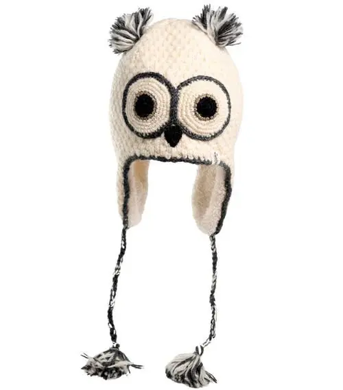 NIRVANNA DESIGNS Crochet Owl Hat - White Combo